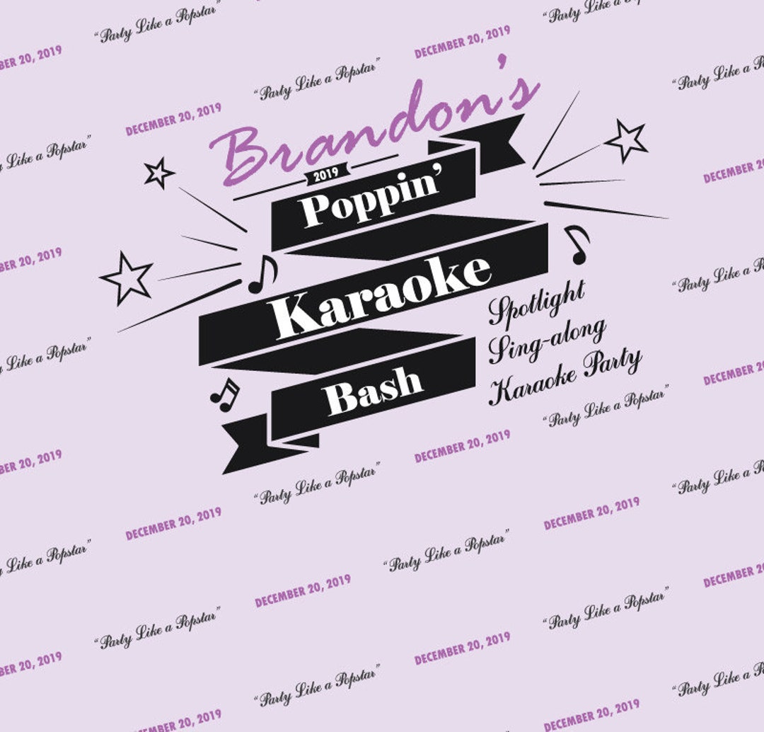 Pop Star Step and Repeat Backdrop, Banner, Event, Party, Photo Booth ...