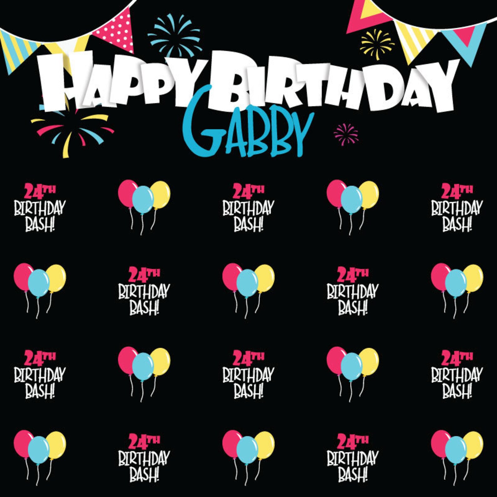 Happy Birthday Backdrop Step and Repeat Birthday Banner - Etsy