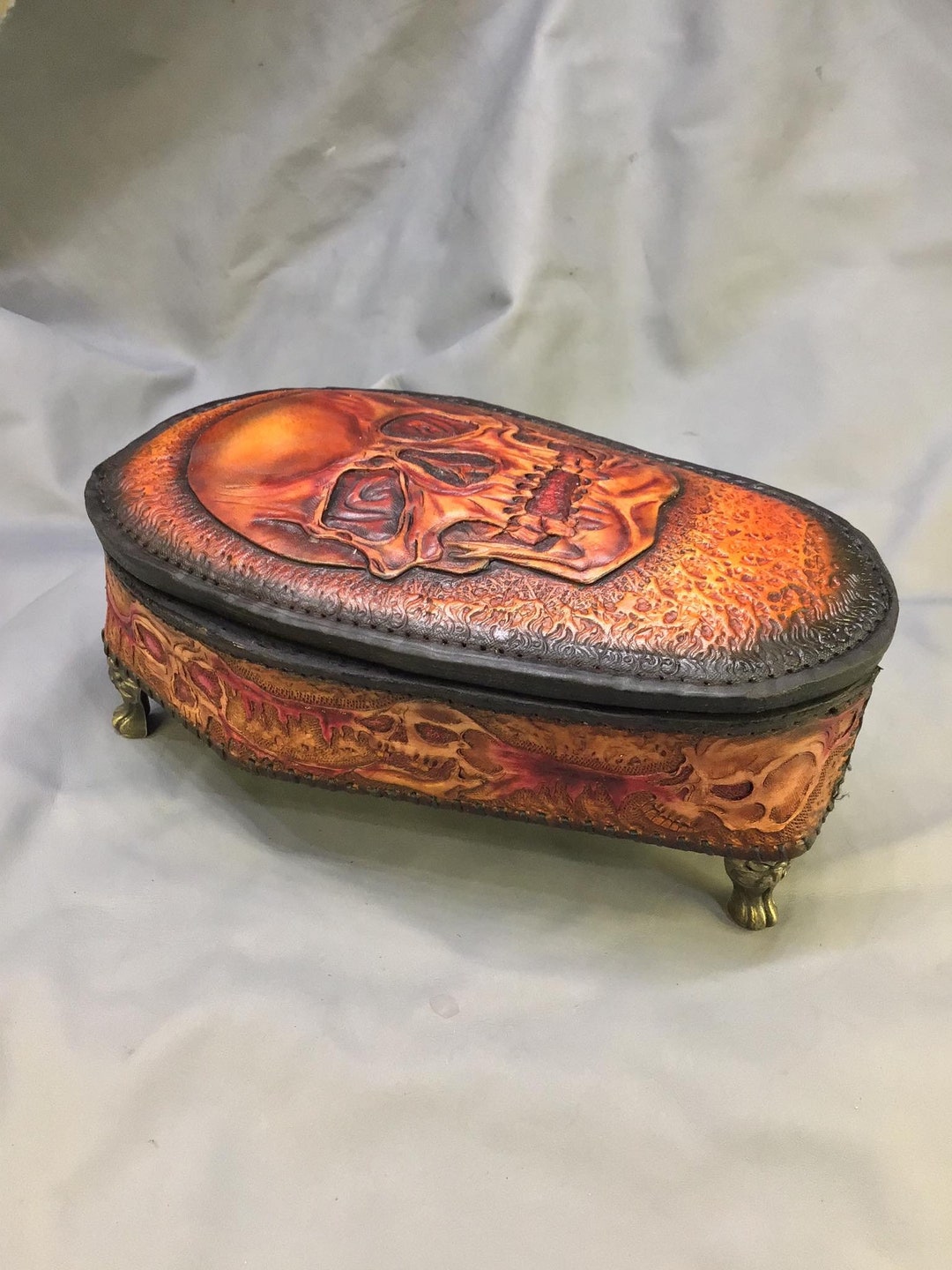 Leather Coffin, Hand Tooled, Hand Carved, Edc, Valet. - Etsy