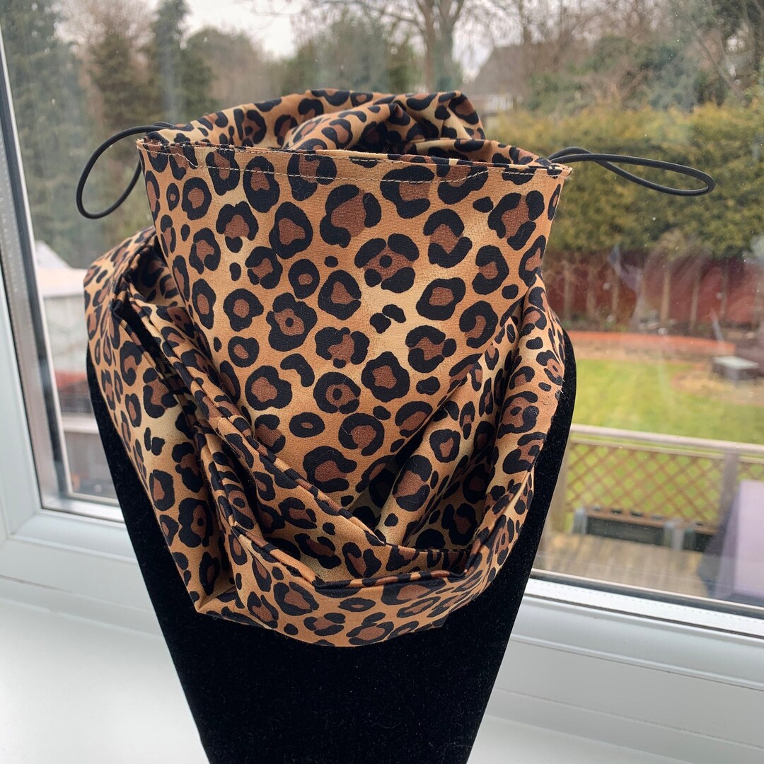 Leopard Print Scarf / Snood, Neck/face Covering. Cotton Poplin Fabric ...