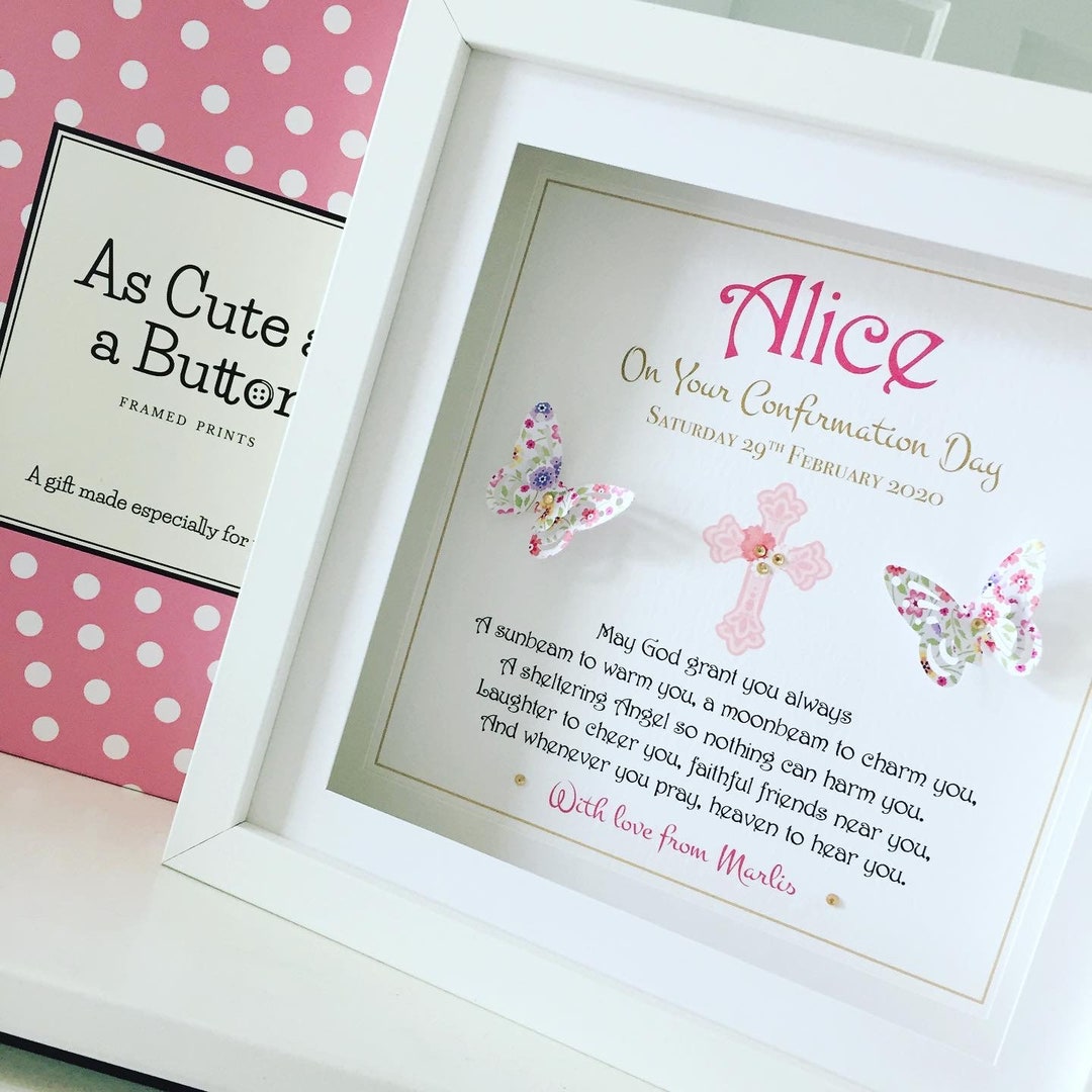 Personalised Girl Confirmation Name Frame • Confirmation Picture ...