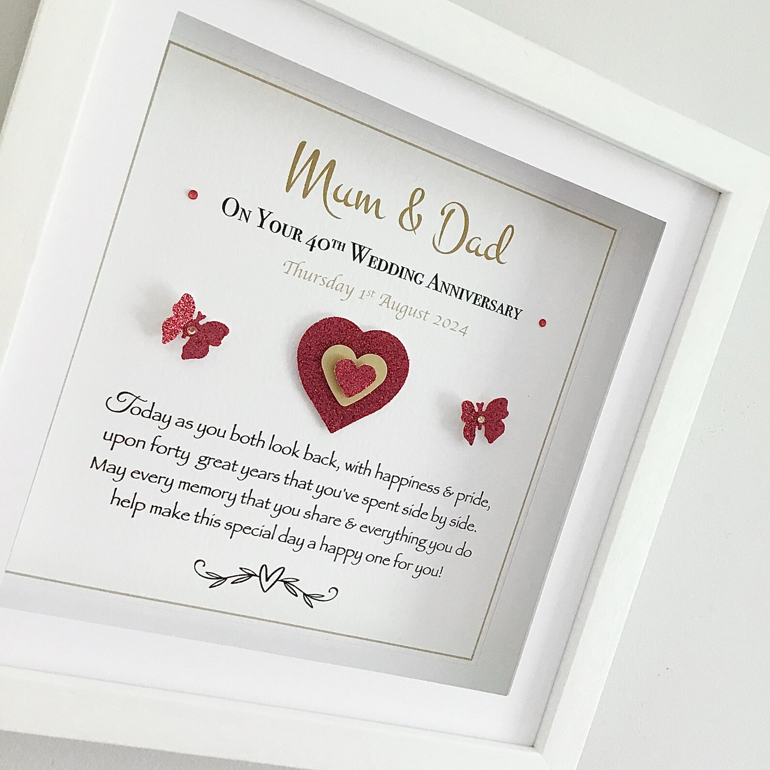 Personalised 40th Wedding Anniversary Gift | Ruby Wedding Anniversary ...