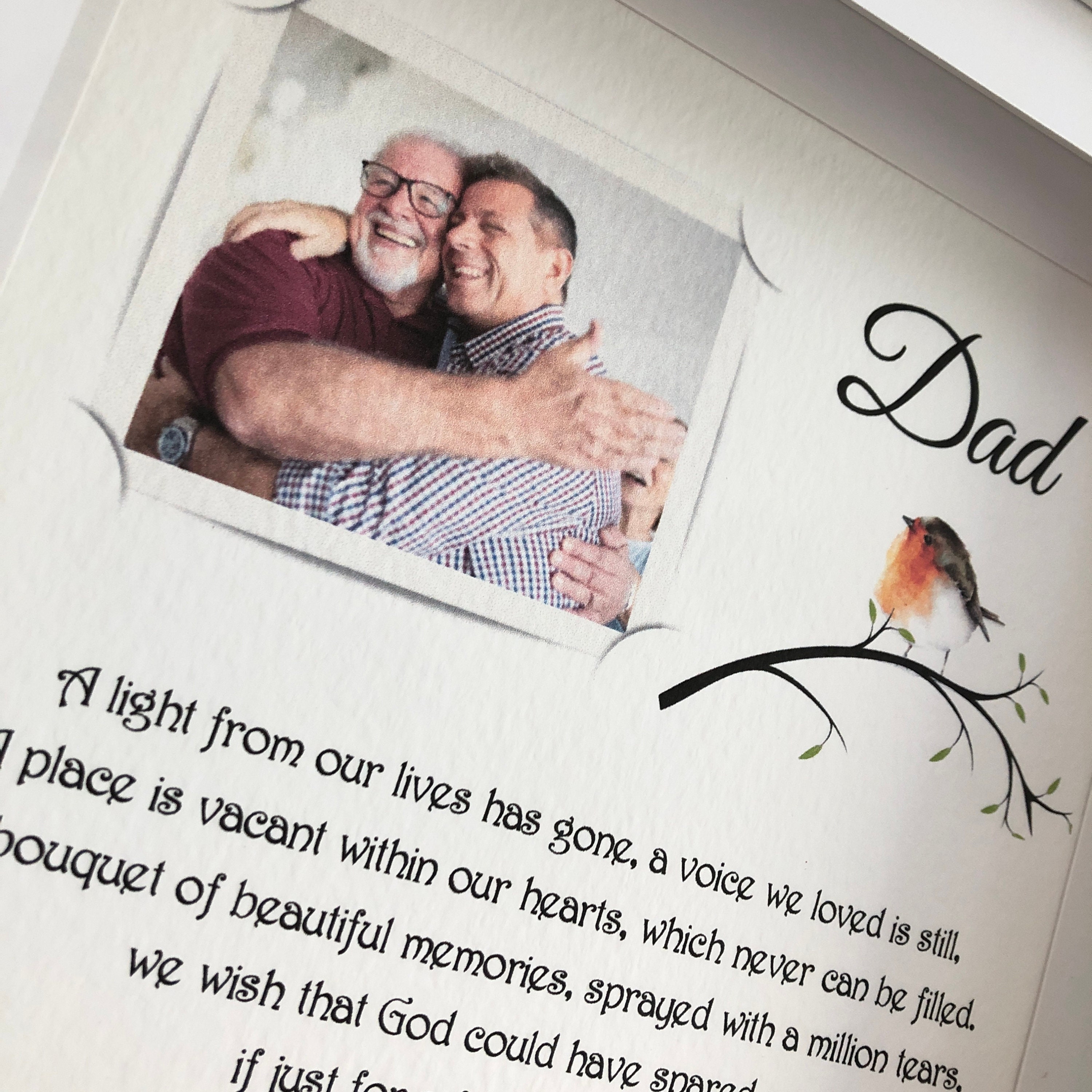 Dad Memorial Picture Frame Personalised Dad Memorial Gift Picture Frame ...