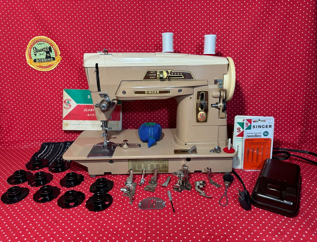 Vintage Singer 403A Sewing Machine Cleaned Serviced Tested Free ...
