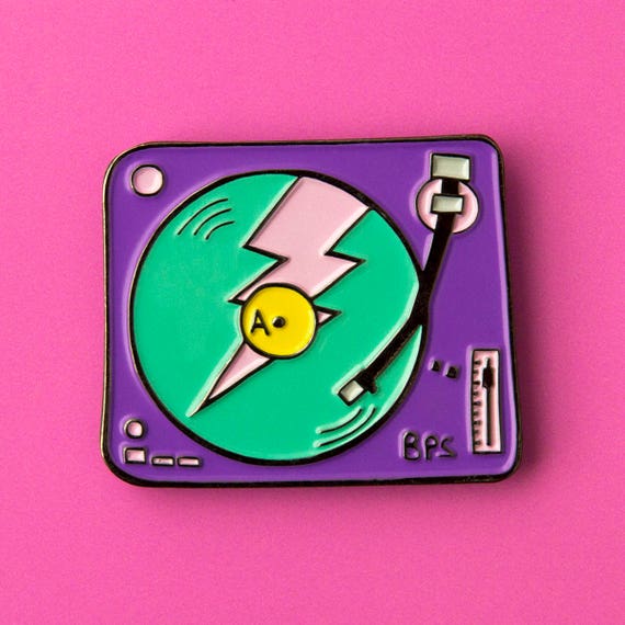Turntable Enamel Pin - Etsy