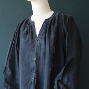 Antique French Workwear Smock - Vintage 1800s Shirt - Indigo Blue ...