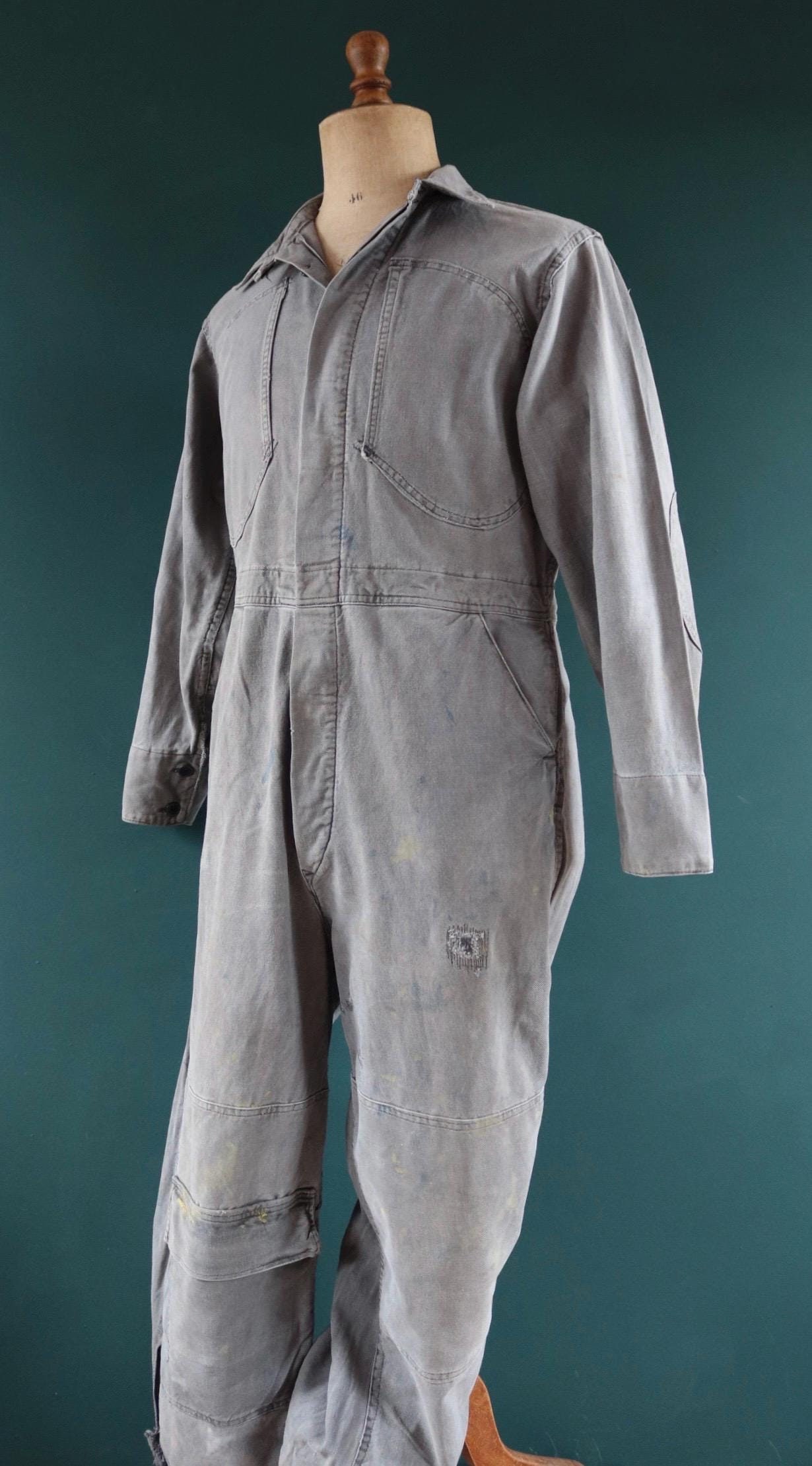 Vintage 1940s 40s 1950s 50s Swedish black cotton denim overalls ...