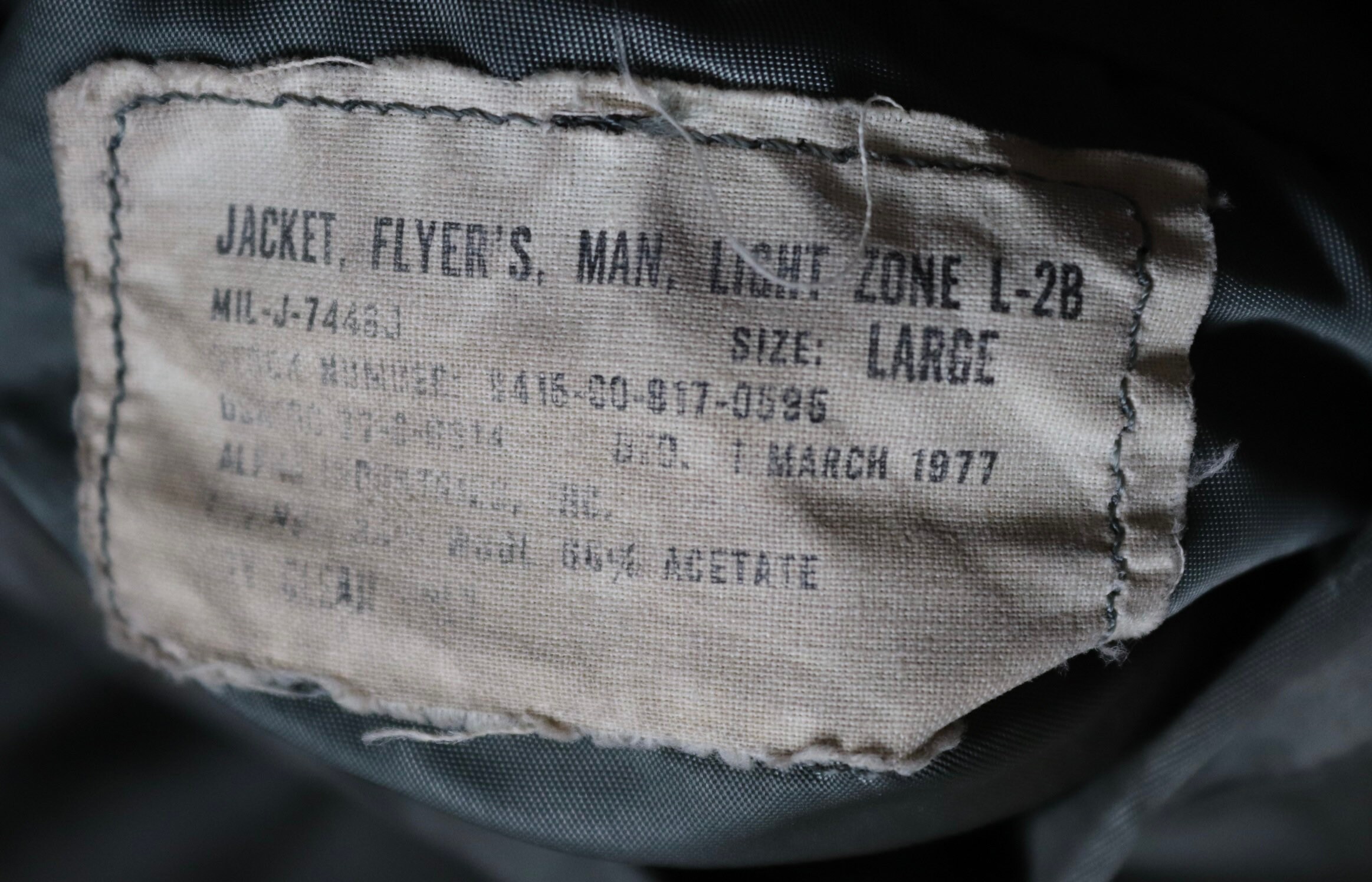 Vintage 1970s 70s USAF US air force L-2B L2B flight light zone jacket ...