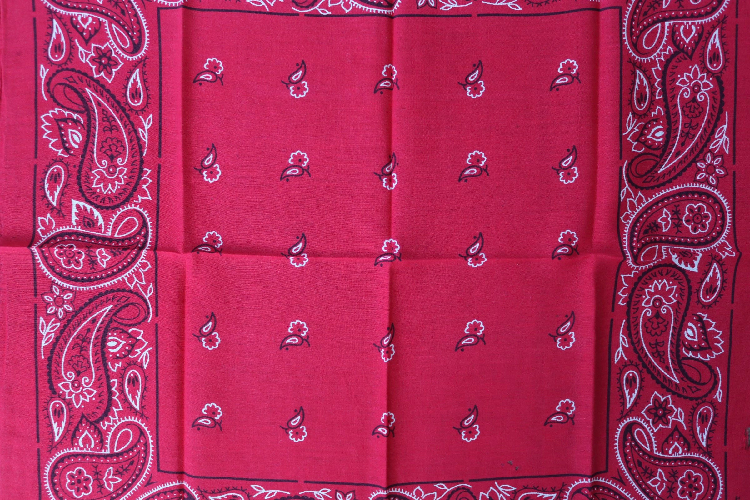 Vintage turkey red cotton bandana western rockabilly pocket square ...