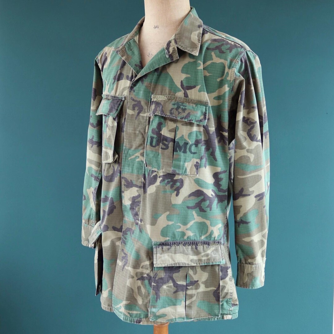 Vintage 1980s USMC Camouflage Shirt - Rip Stop - US Marine Corps ...