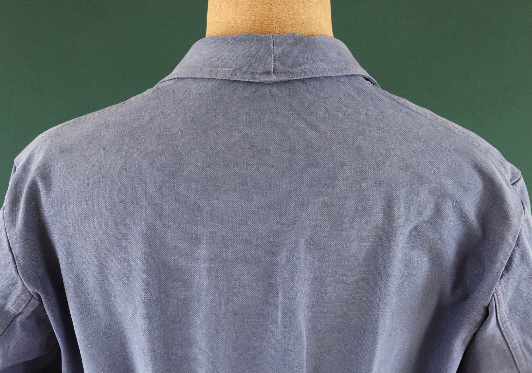 Vintage 1950s 50s 1960s 60s French blue work jacket workwear Vintage 1950s 50s 1960s 60s French blue work jacket workwear
