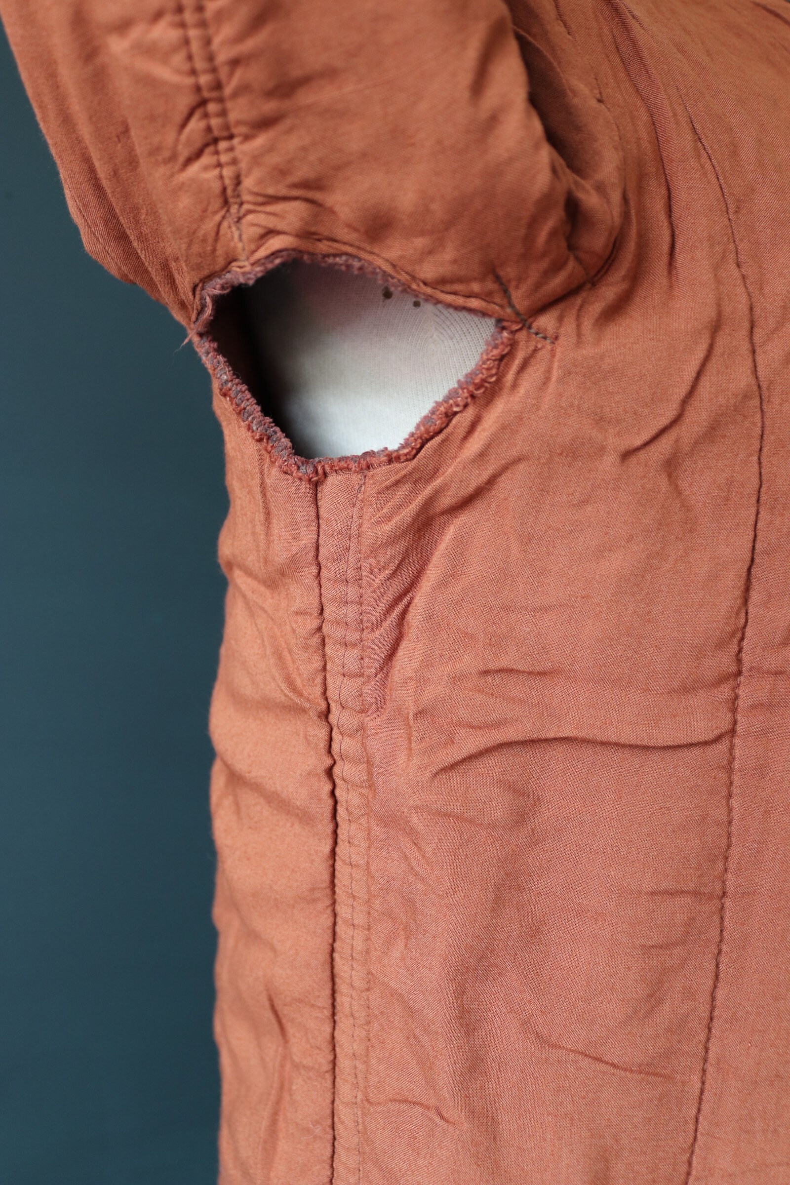 Vintage 1980s 80s rust brown Czech army tank liner quilted padded ...