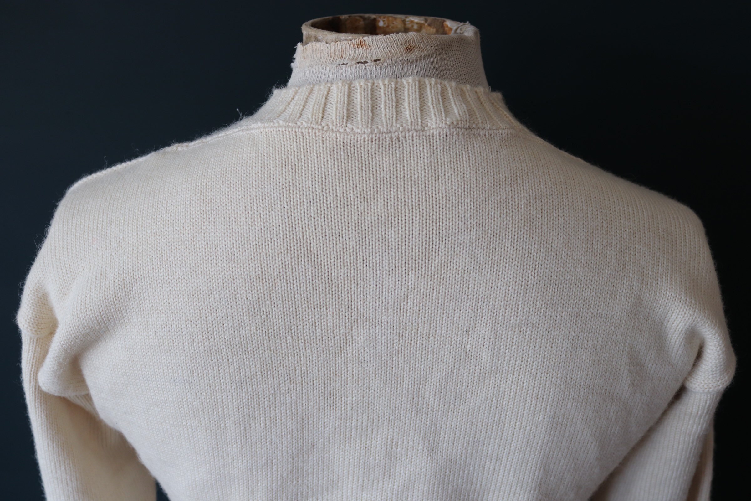 Vintage cream Guernsey gansey fisherman sweater jumper wool Breton 37 ...