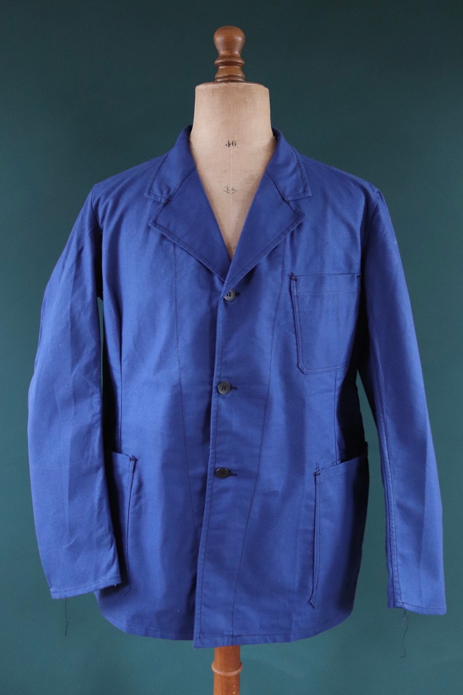 Vintage 1940s 40s WW2 era deadstock Swedish military hospital indigo ...