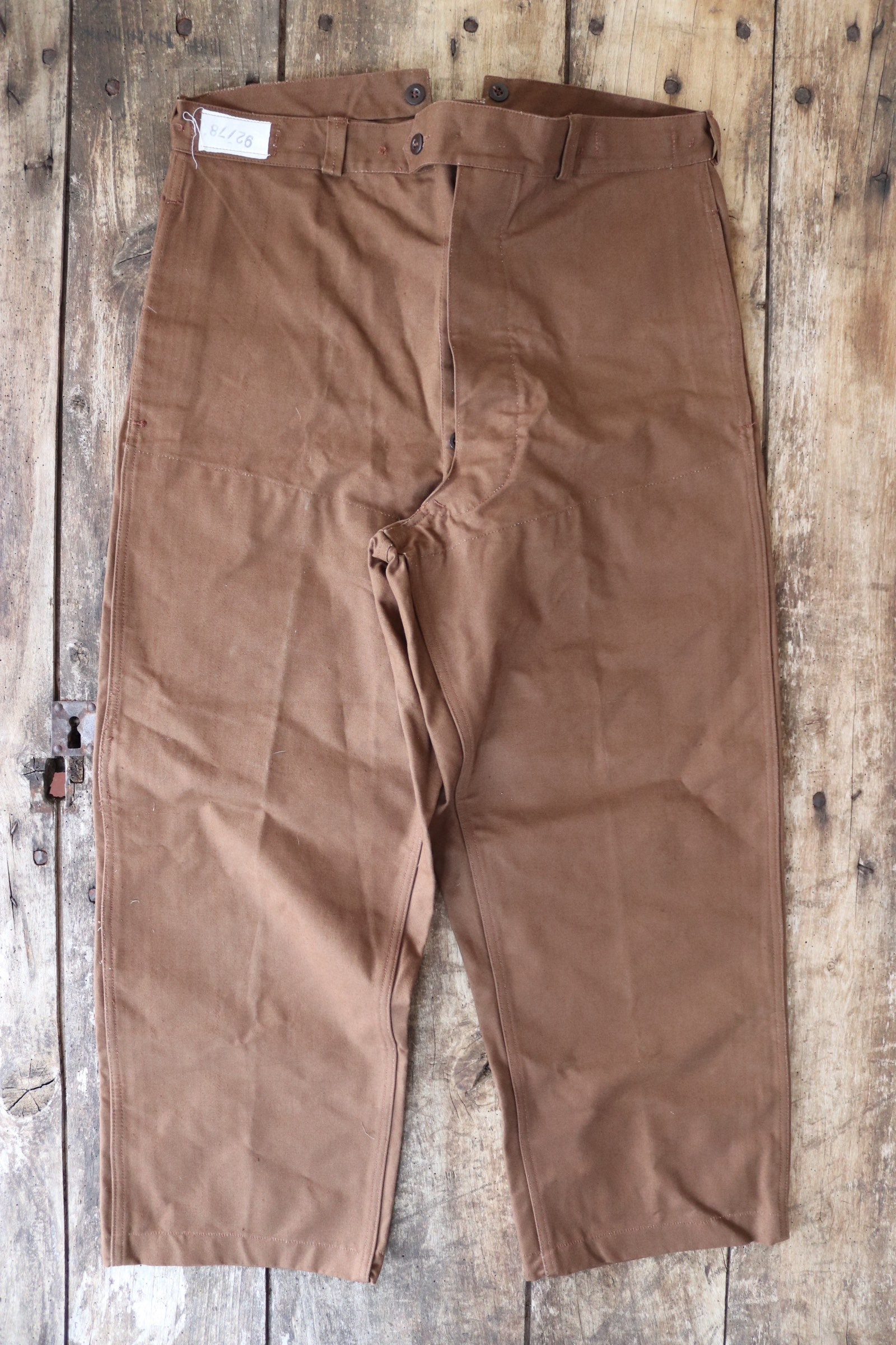 Vintage 1960s 60s french deadstock brown cotton canvas tin cloth train ...