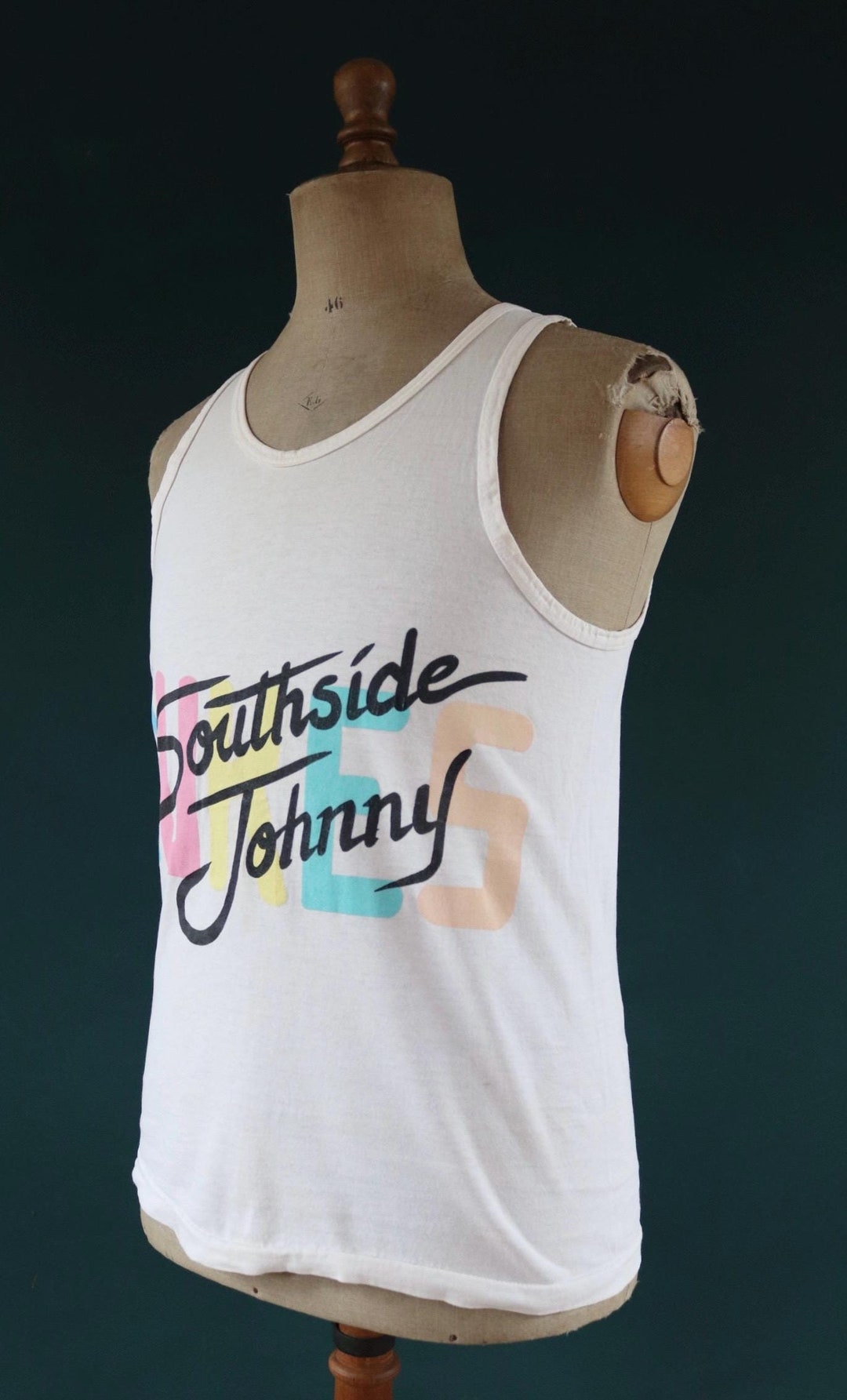 Vintage 1980s 80s 1990s 90s off White Southside Johnny Neon Print ...