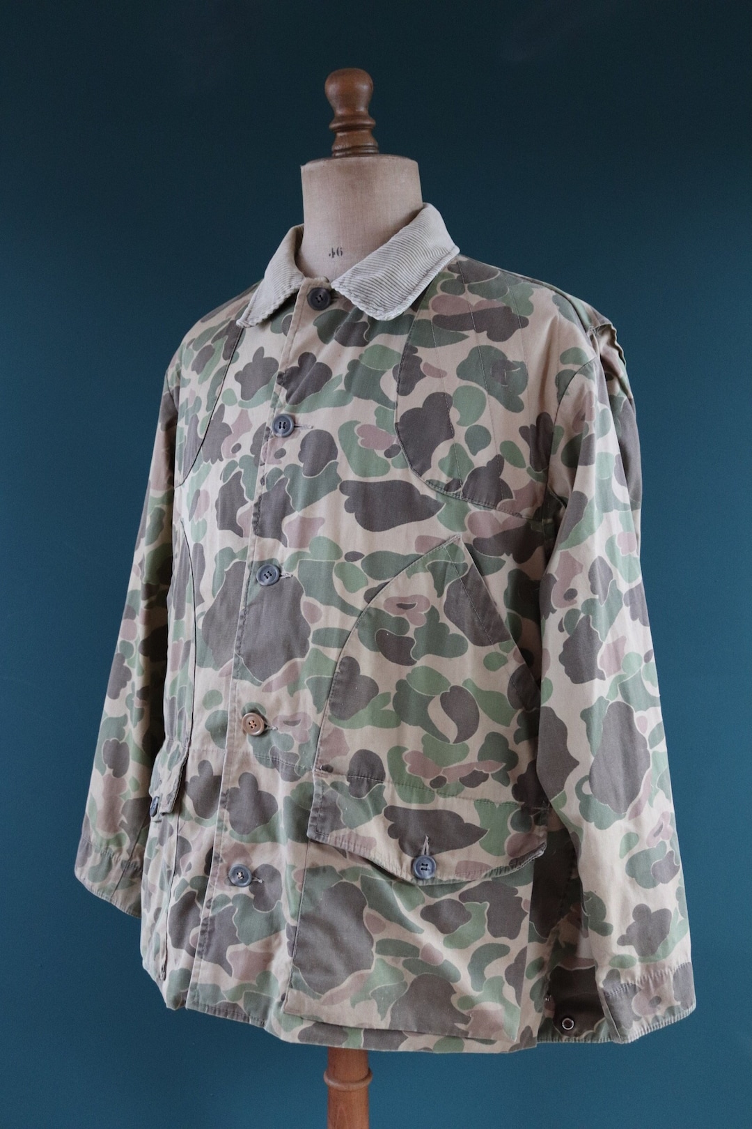 Vintage Eddie Bauer Camo Forest Woodland American Hunting Jacket Duck ...