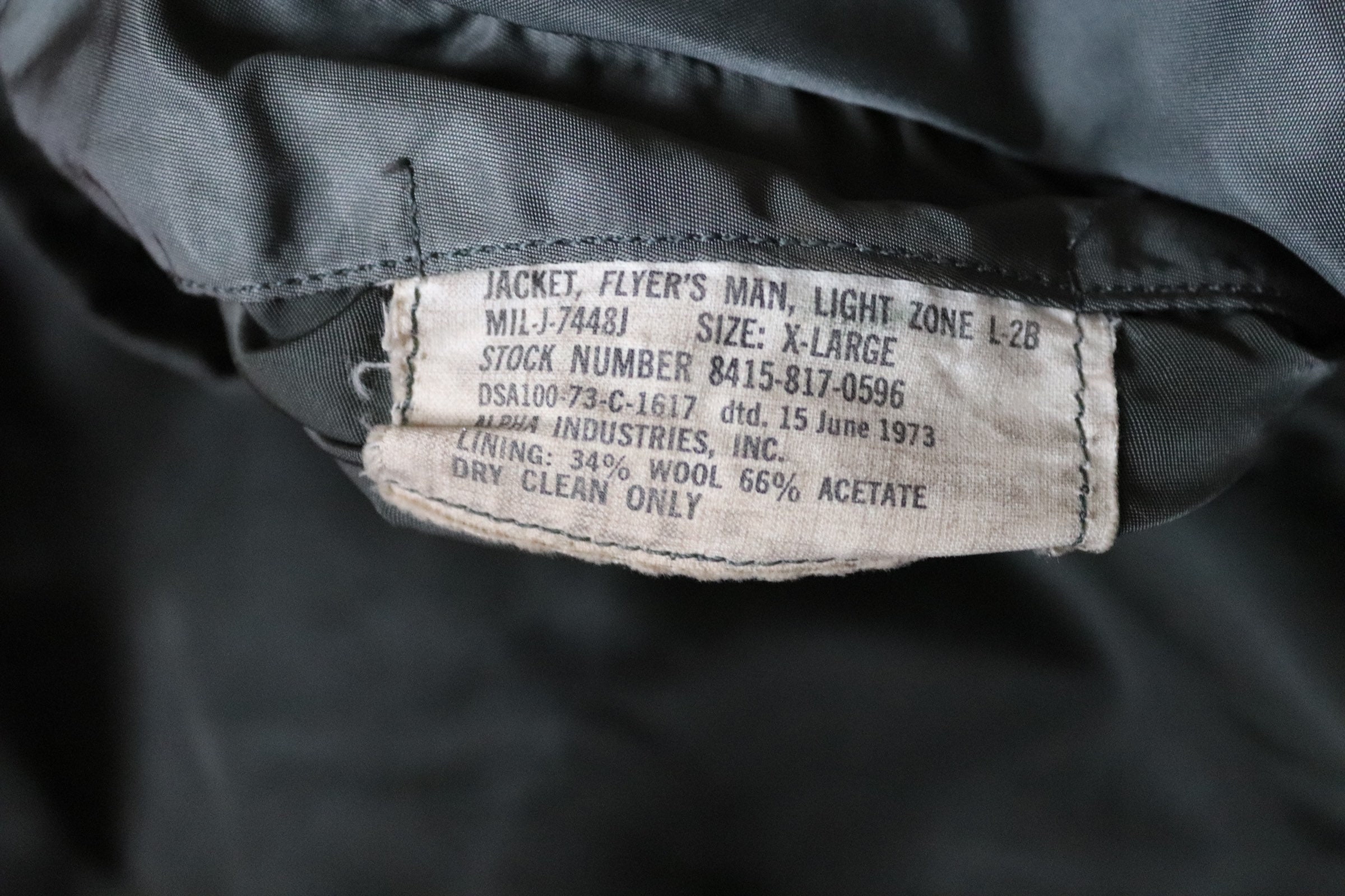 Vintage 1970s 70s USAF US air force L-2B L2B flight light zone jacket ...