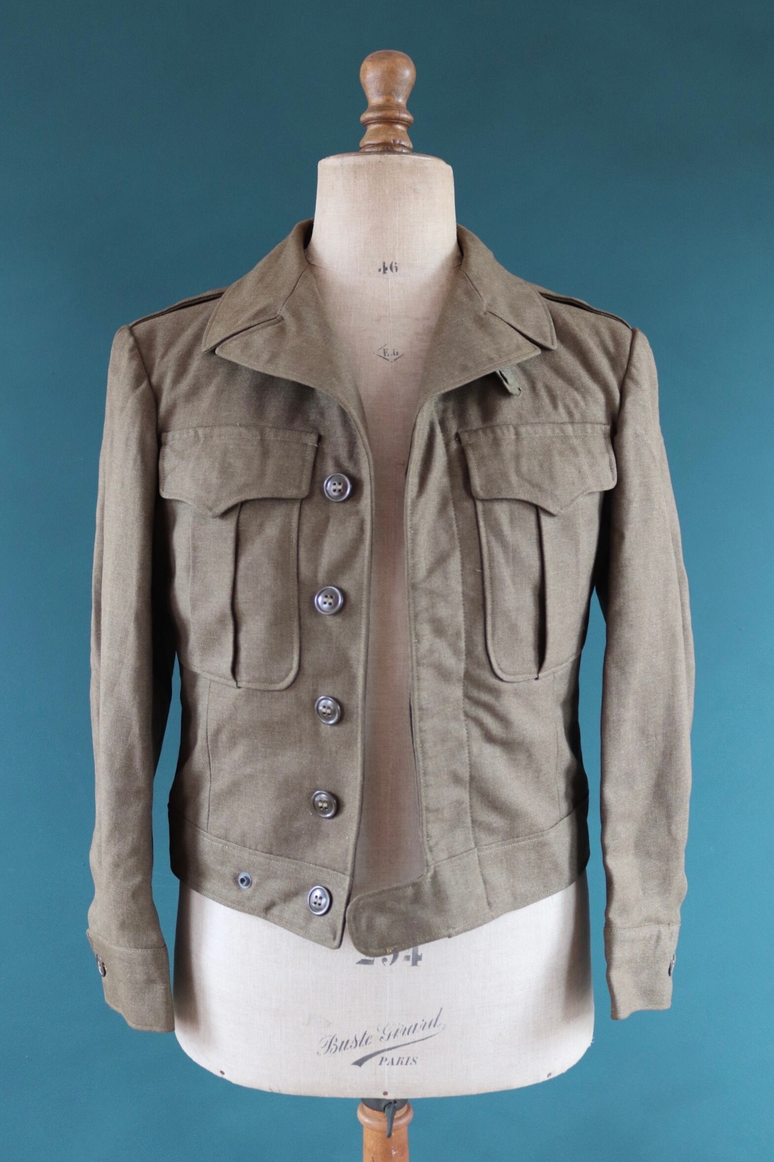 Vintage 1940s 40s 1945 WW2 US army military Ike field jacket blouson ...