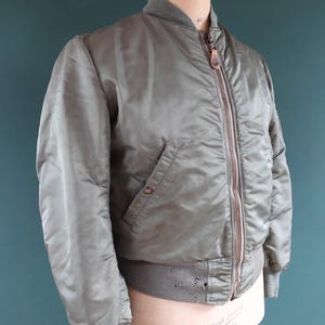 Vintage 1950s 50s Usaf Us Air Force MA-1 Ma1 Ma 1 Flight Bomber Jacket MIL-J-8279B Sage Green ...