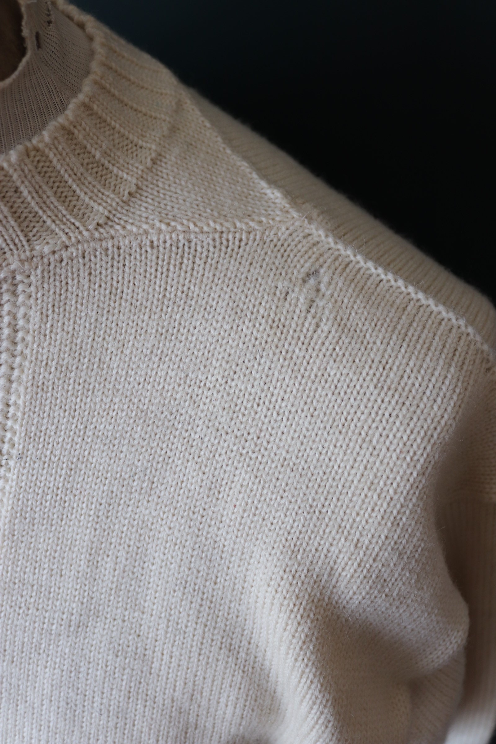 Vintage cream Guernsey gansey fisherman sweater jumper wool Breton 37 ...