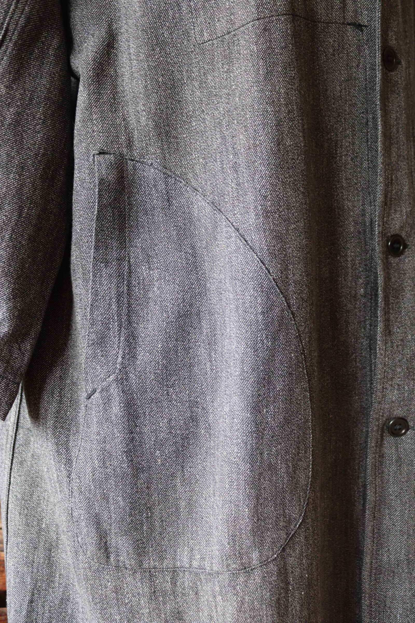 Vintage 1950s 50s 1960s 60s French salt pepper grey work coat jacket ...