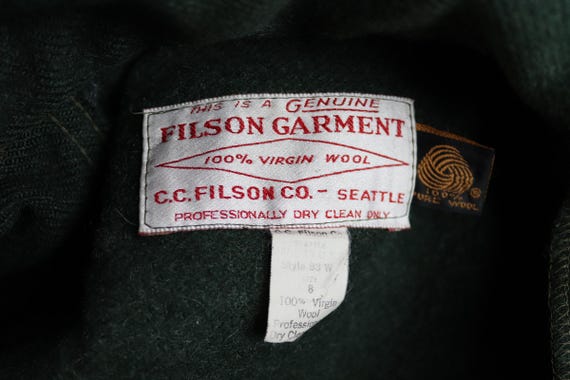 Vintage CC Filson jacket shirt plain forest green woo… - Gem