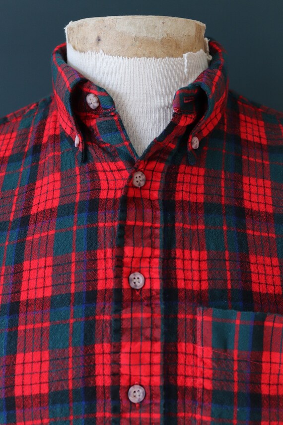 Vintage Sir Pendleton red green checked plaid wool bu… - Gem