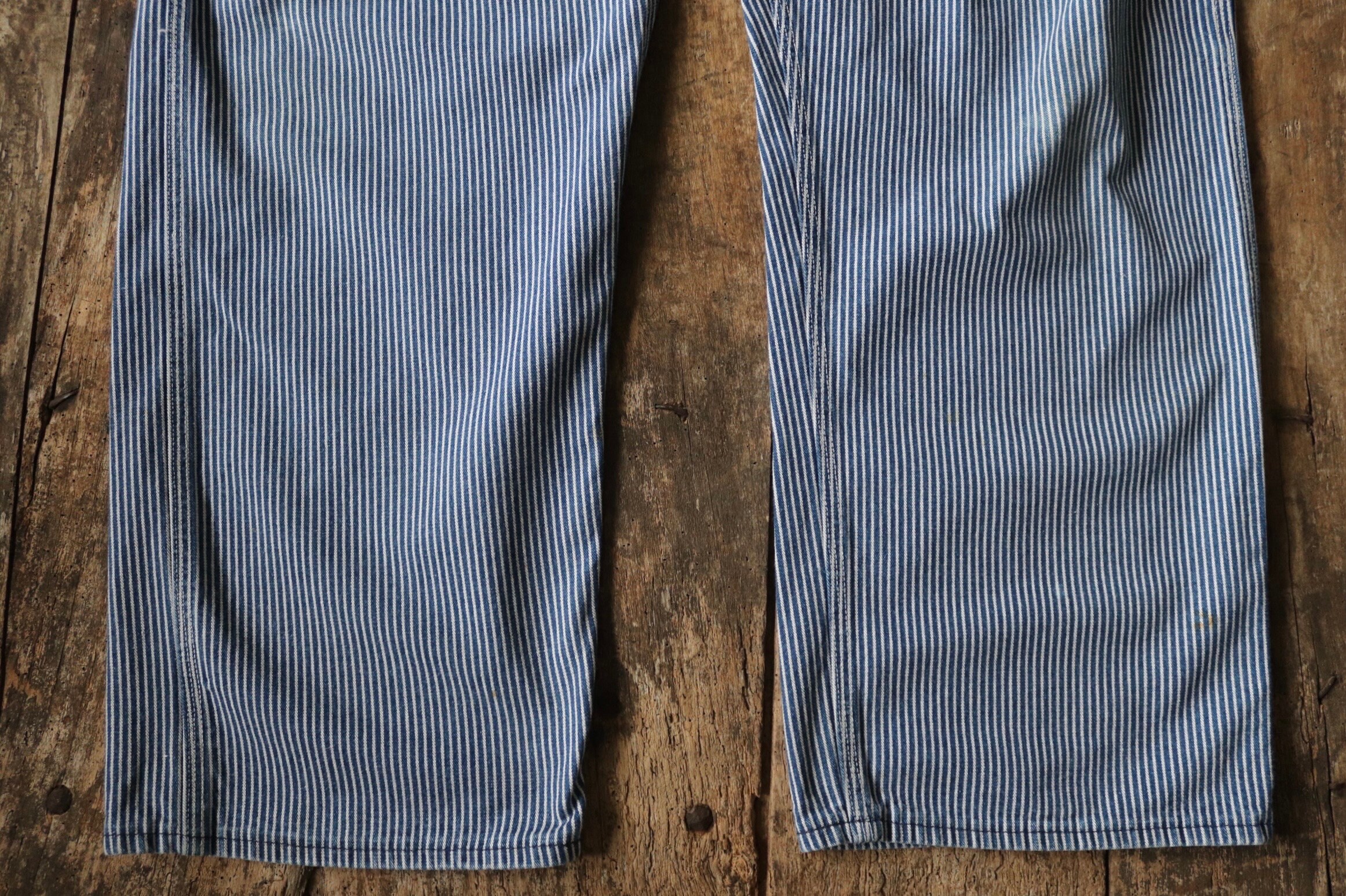 Vintage 1980s 80s Round House denim hickory engineer stripe striped ...