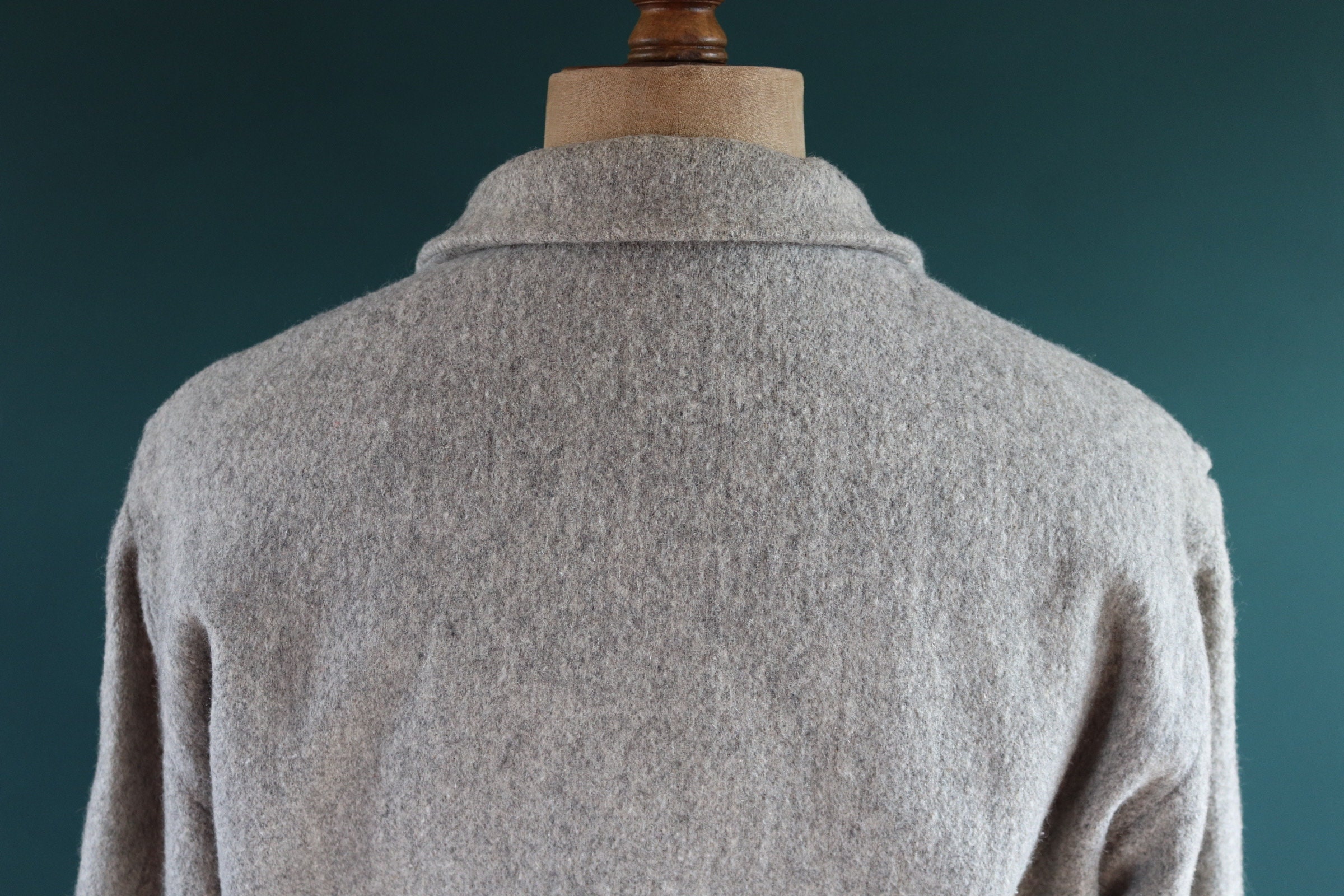 Vintage 1950s 50s 1960s 60s plain grey wool Ricky jacket 50” chest ...