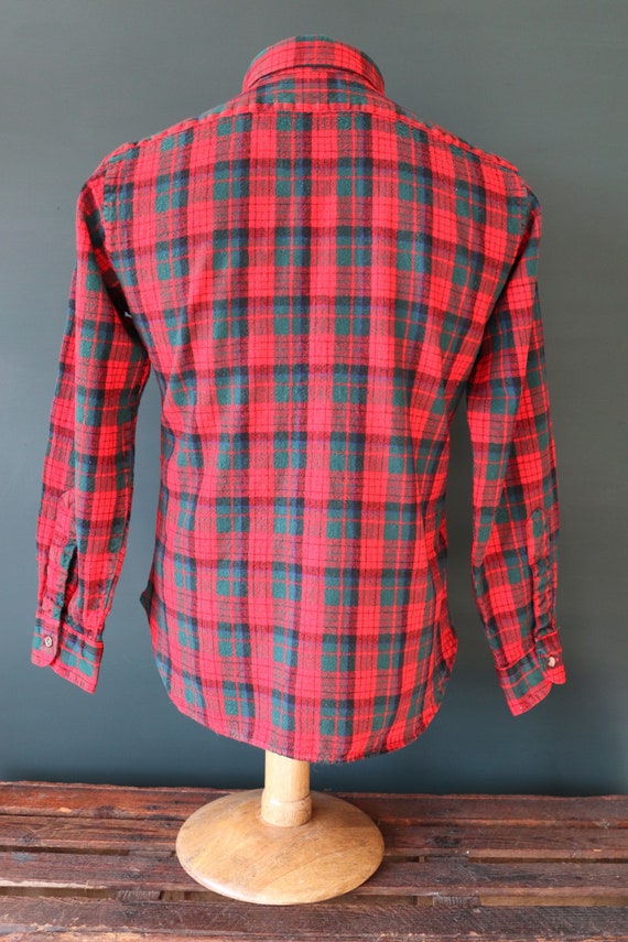 Vintage Sir Pendleton red green checked plaid wool bu… - Gem