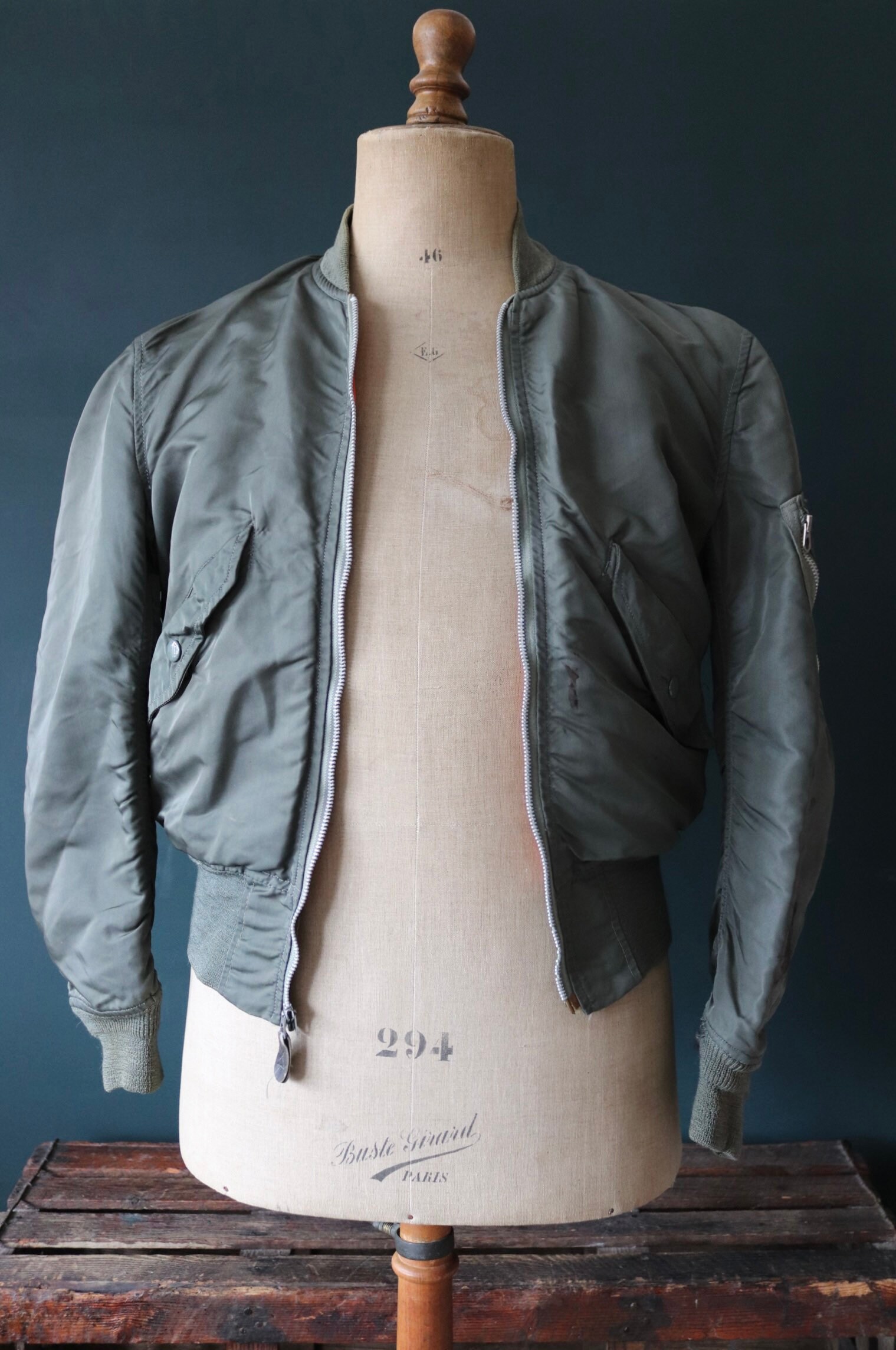 Vintage 1970s 70s USAF US air force L-2B L2B flight light zone jacket ...