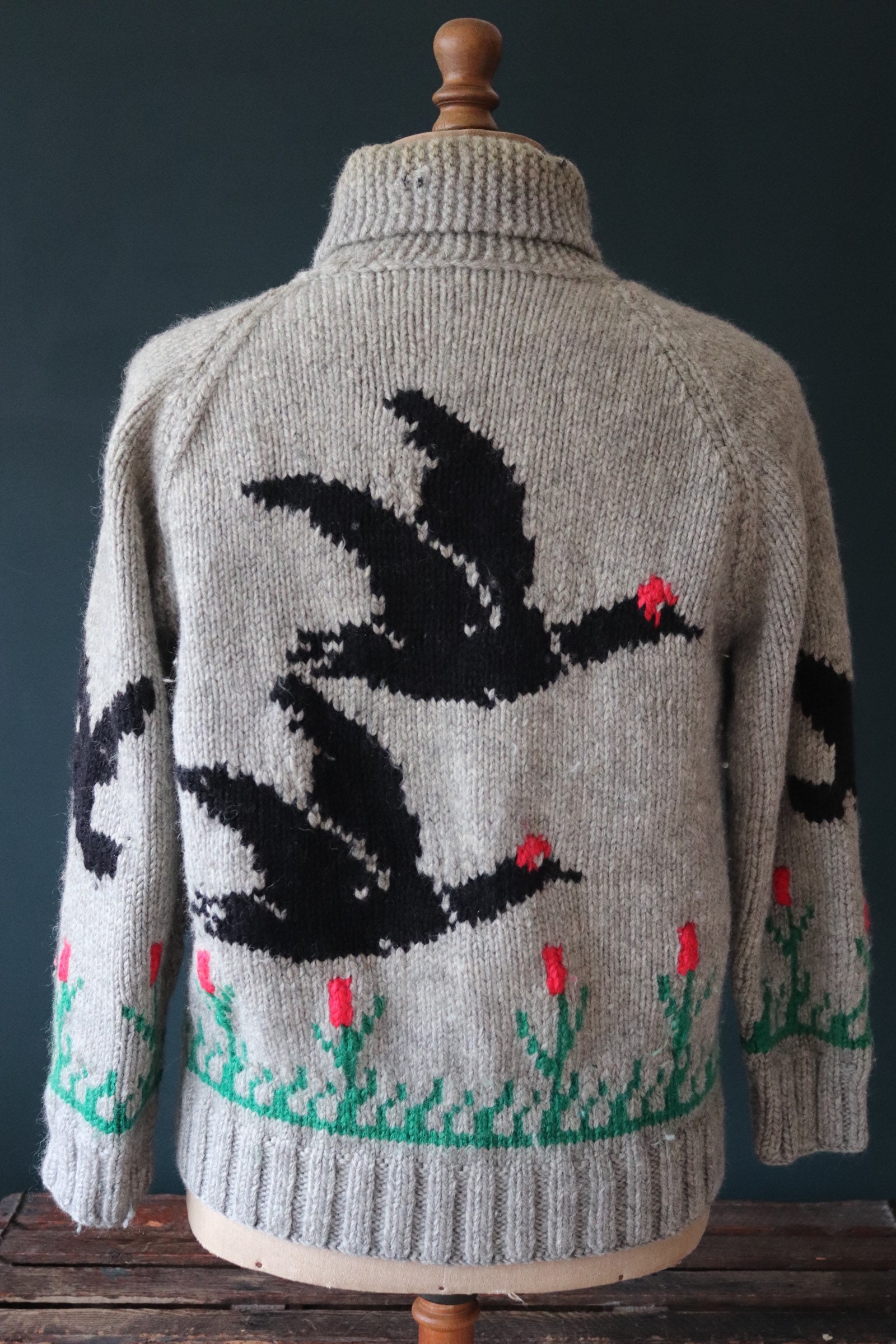 Vintage 1950 50s 1960s 60s chunky knitted wool cowichan Vintage 1950 50s 1960s 60s chunky knitted wool cowichan