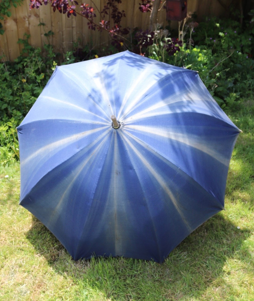 Vintage 1920s 20s 1930s 30s French Shepherd Sun Faded Indigo Parasol ...