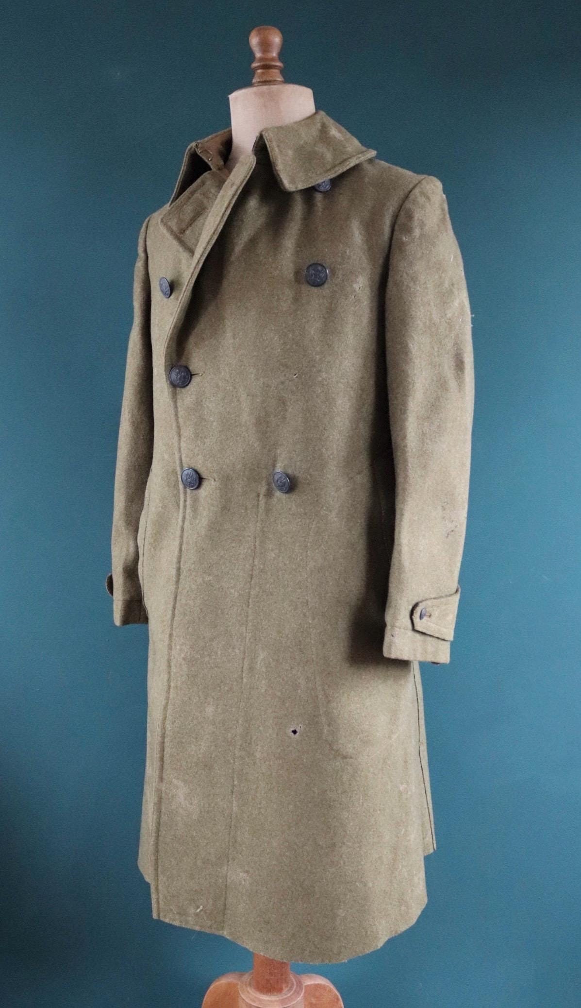 Vintage antique 1910s 10s WW1 US army military doughboy khaki green ...
