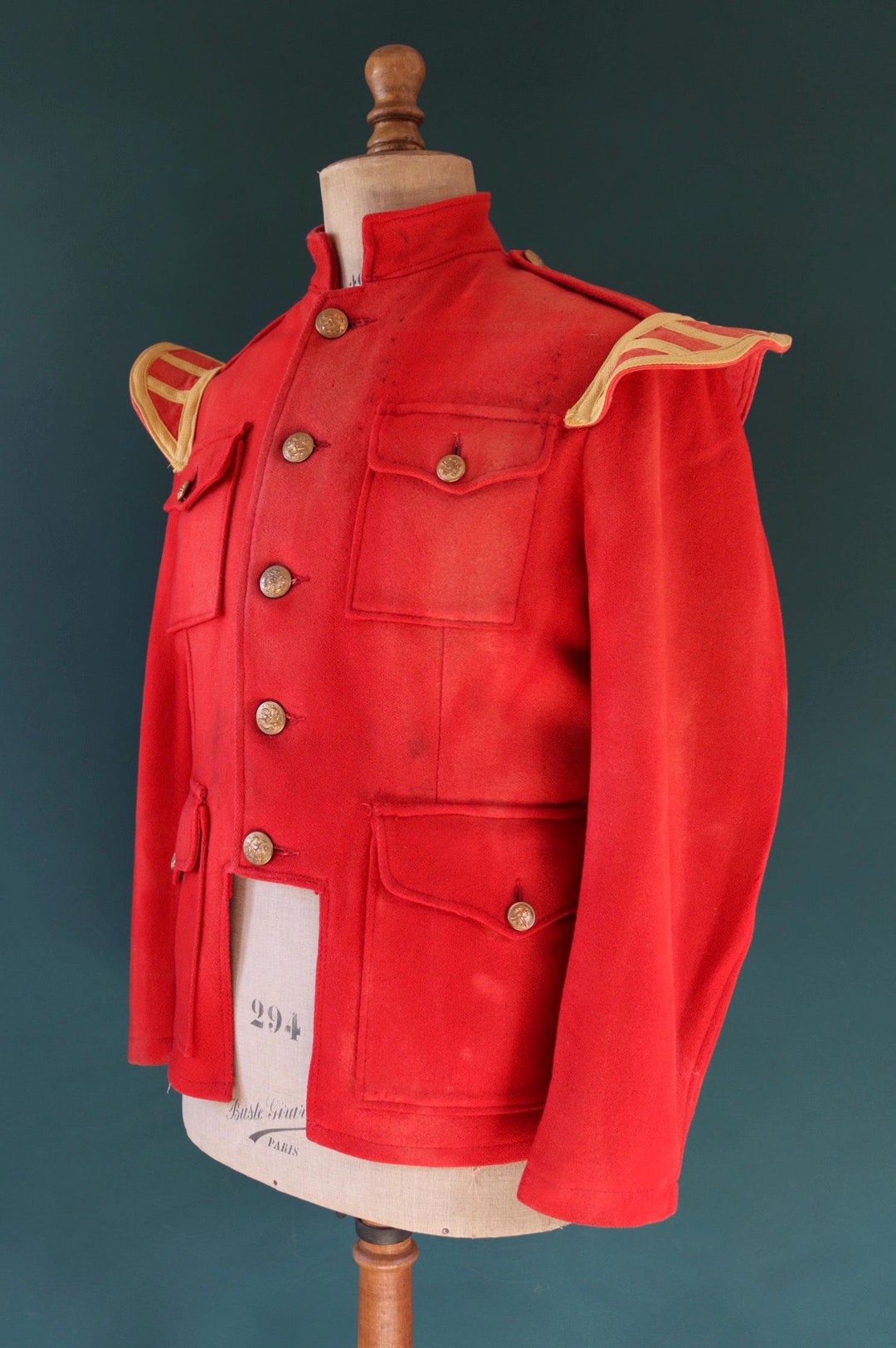 Vintage 1960s 60s Red Wool Piper Marching Band Theatre Costume Jacket ...