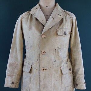 Vintage 1920s 20s French Tan Brown Cotton Hunting Shooting Jacket ...