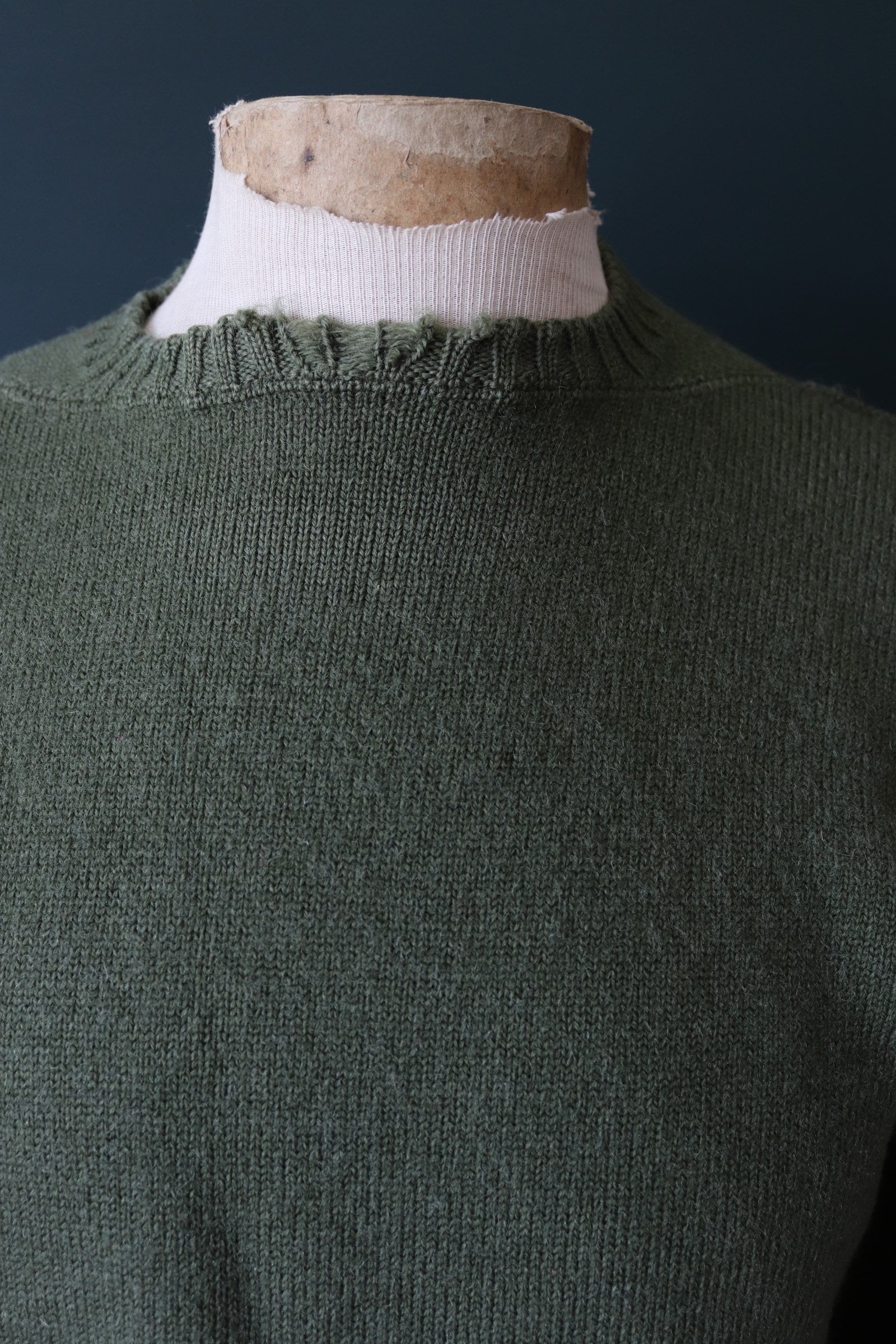 Vintage green Guernsey gansey fisherman sweater jumper wool Breton 44 ...