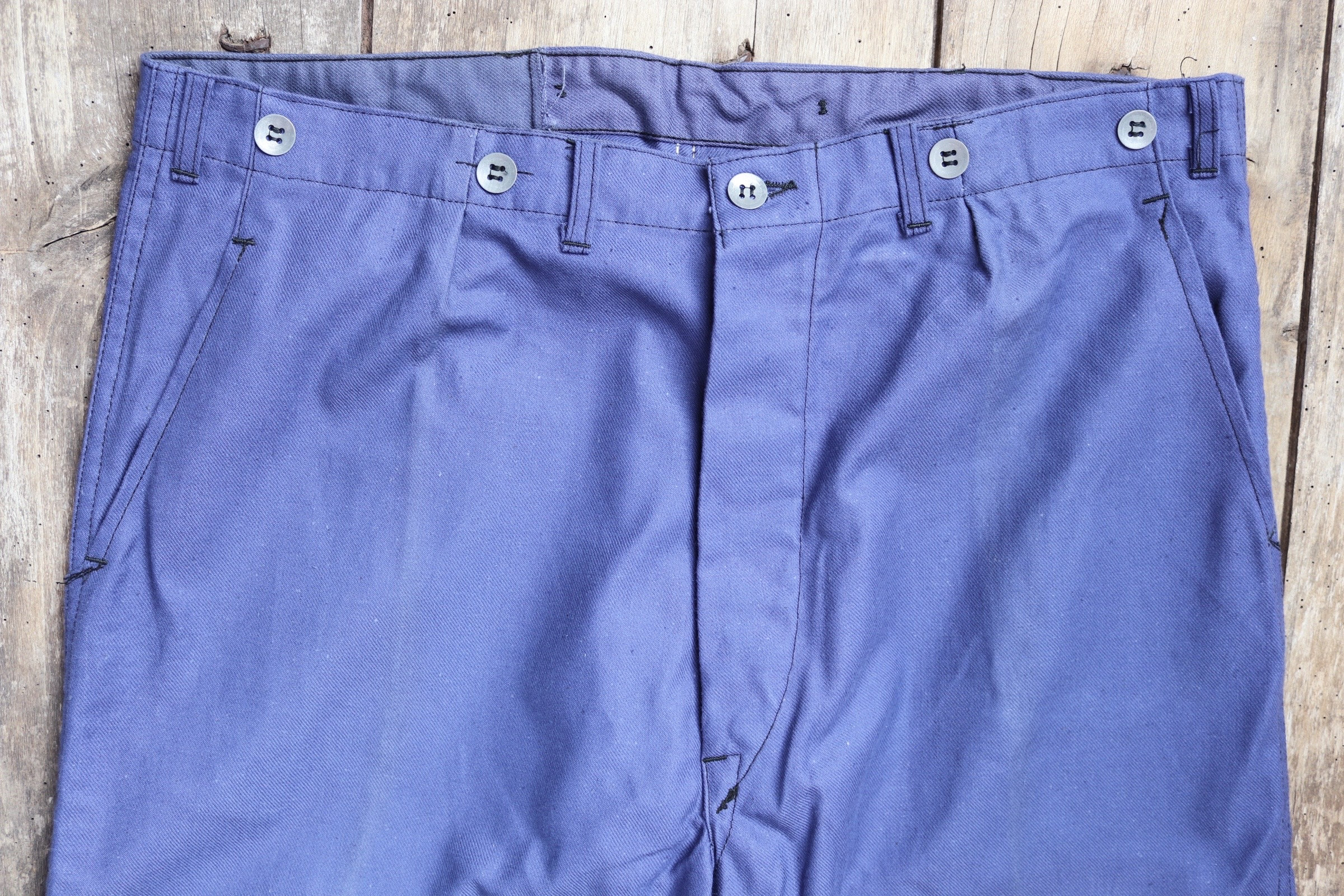 Vintage 1940s 40s WW2 era Swedish military hospital indigo blue cotton ...