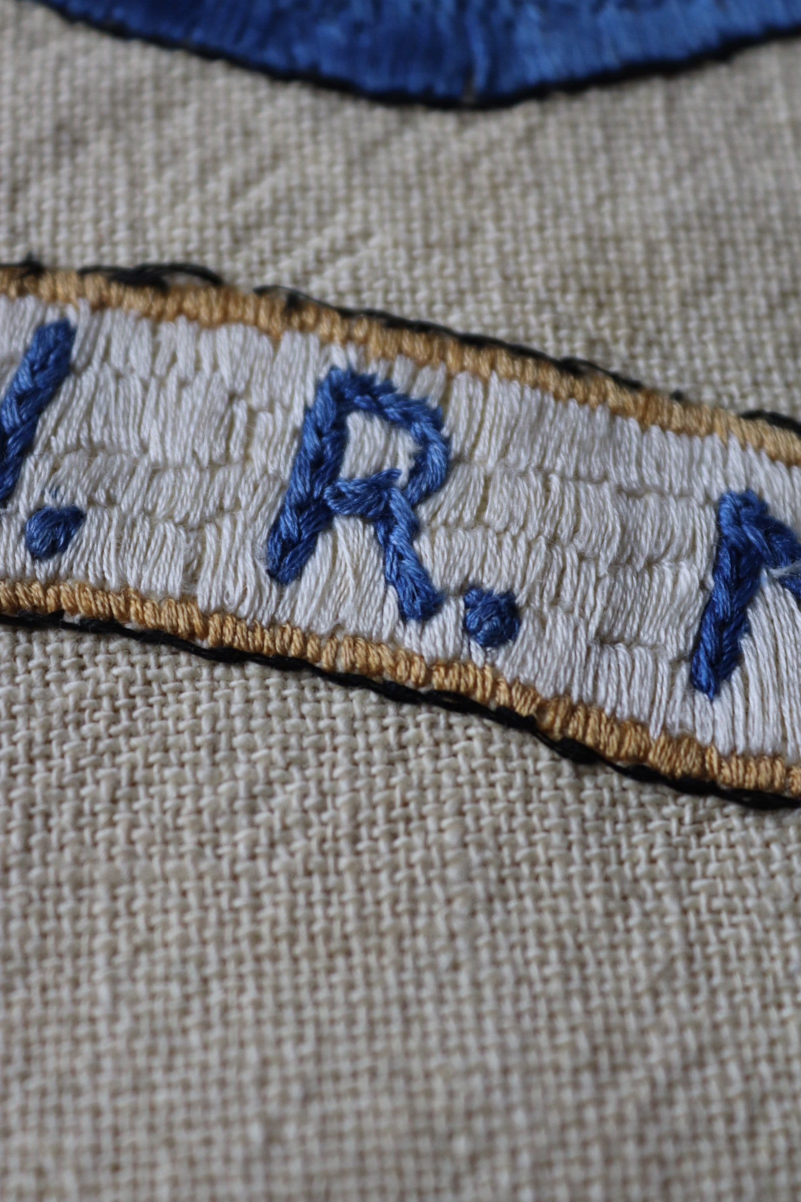 Vintage Wrens WRNS Womens Royal Navy Service handmade embroidery linen ...