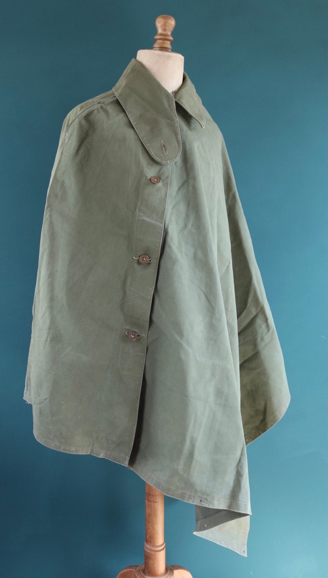 Vintage 1950s 50s British army khaki green gas cape rainproof ...