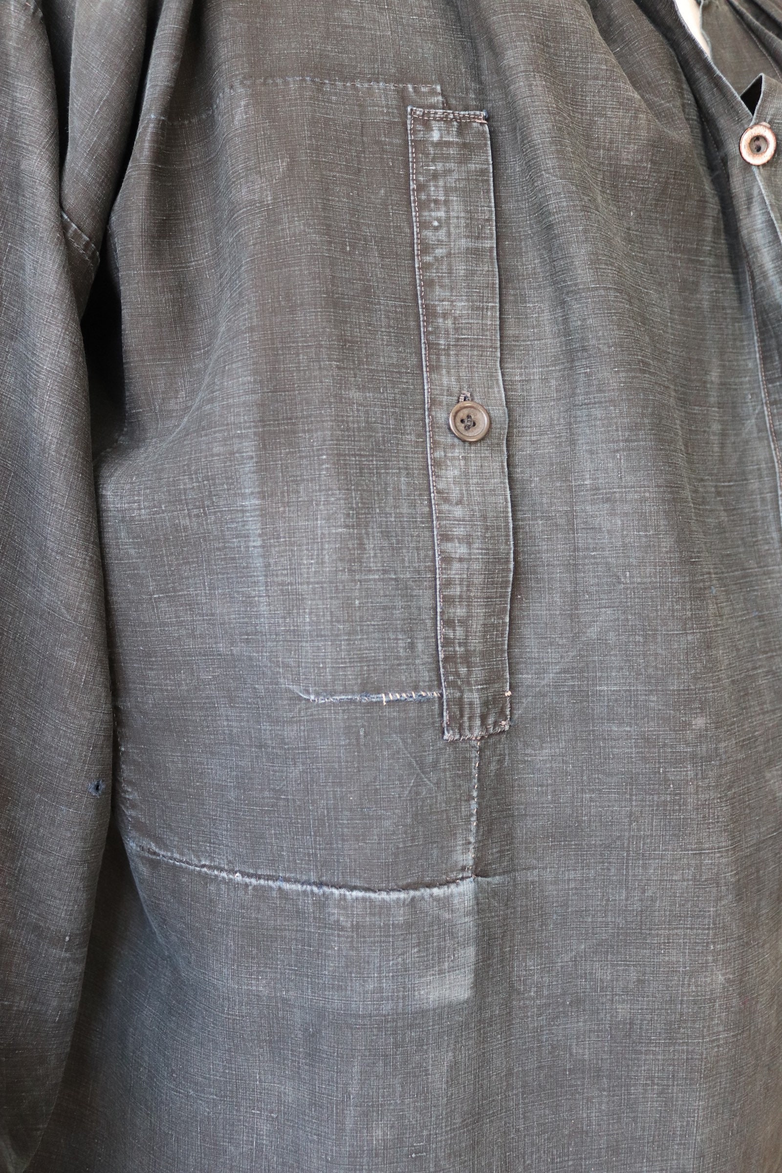 Vintage antique 1800s 1900s French indigo blue cotton biaude smock ...