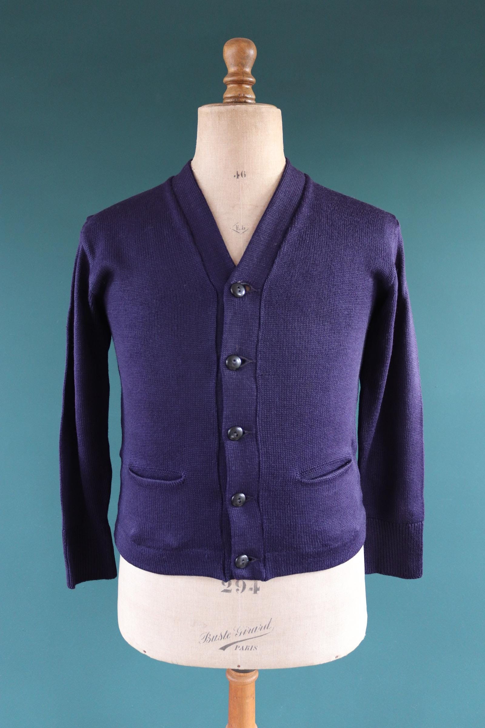 Vintage Wool Varsity Sweater - 1950s Knitwear - Ivy Style - 36” Chest ...