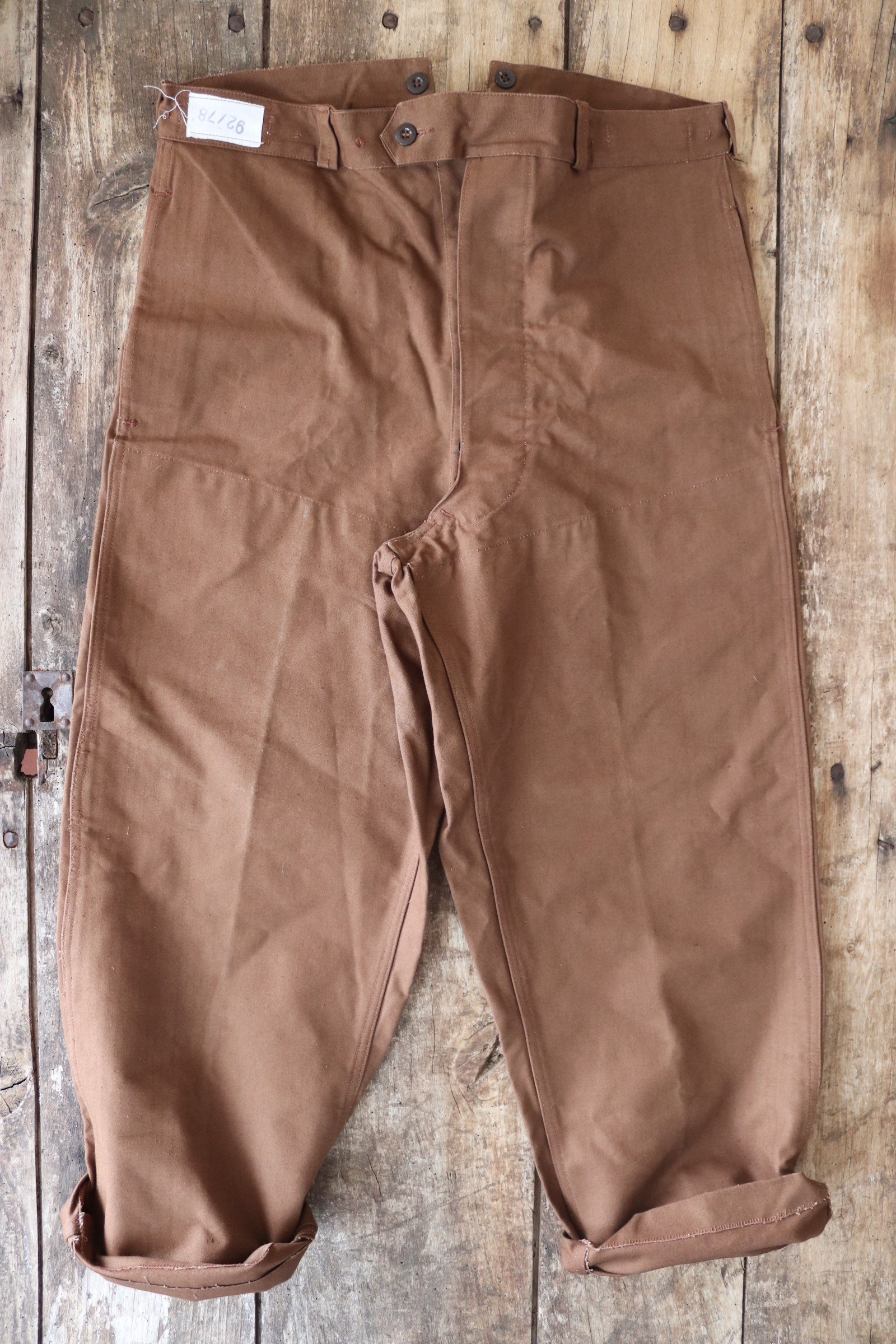 Vintage 1960s 60s french deadstock brown cotton canvas tin cloth train ...