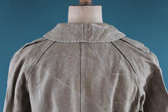 Vintage WW2 French dispatch rider coat - 1930s linen … - Gem