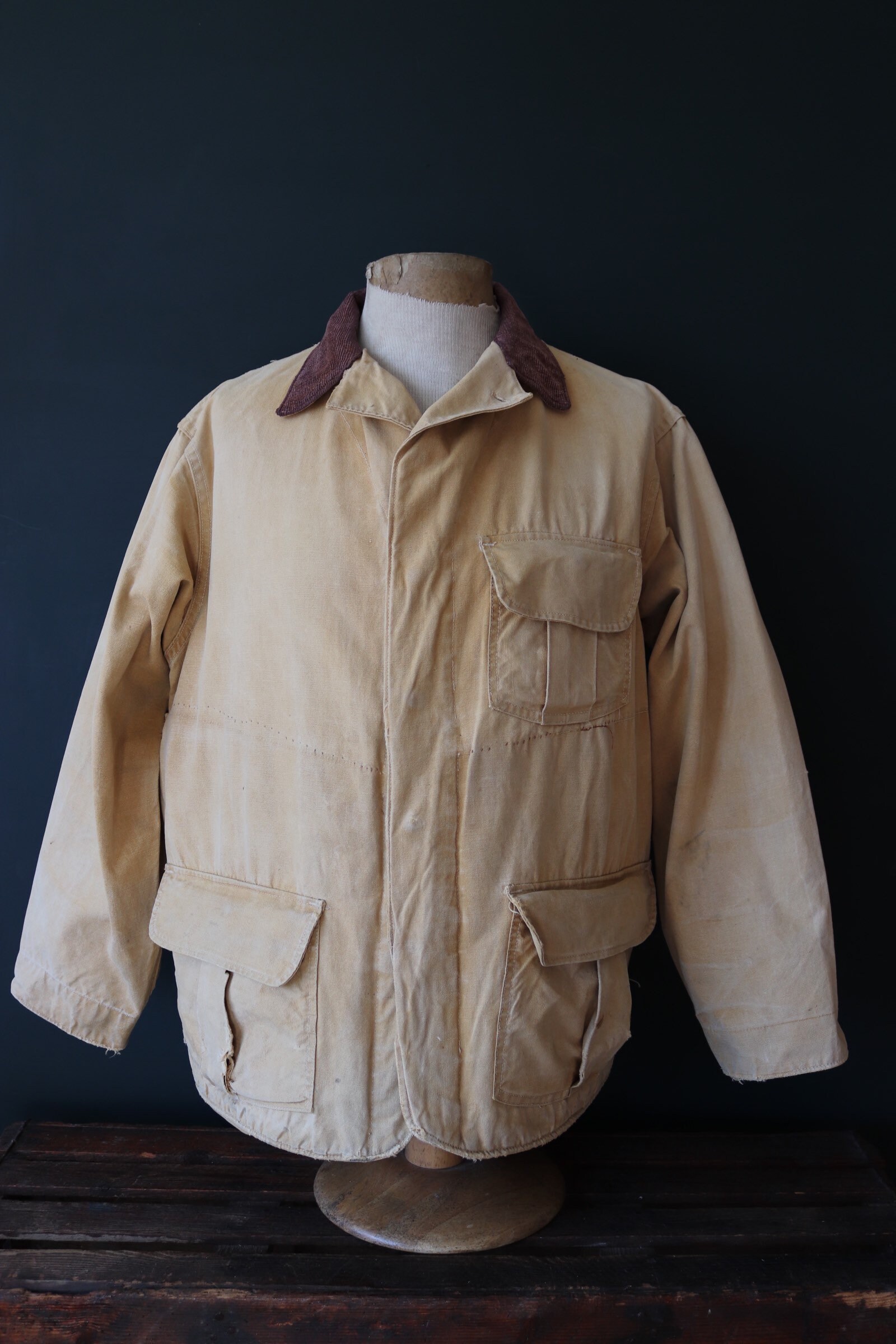 Vintage 1950s 50s Hinson Bodyguard tan brown tin cloth cotton canvas ...
