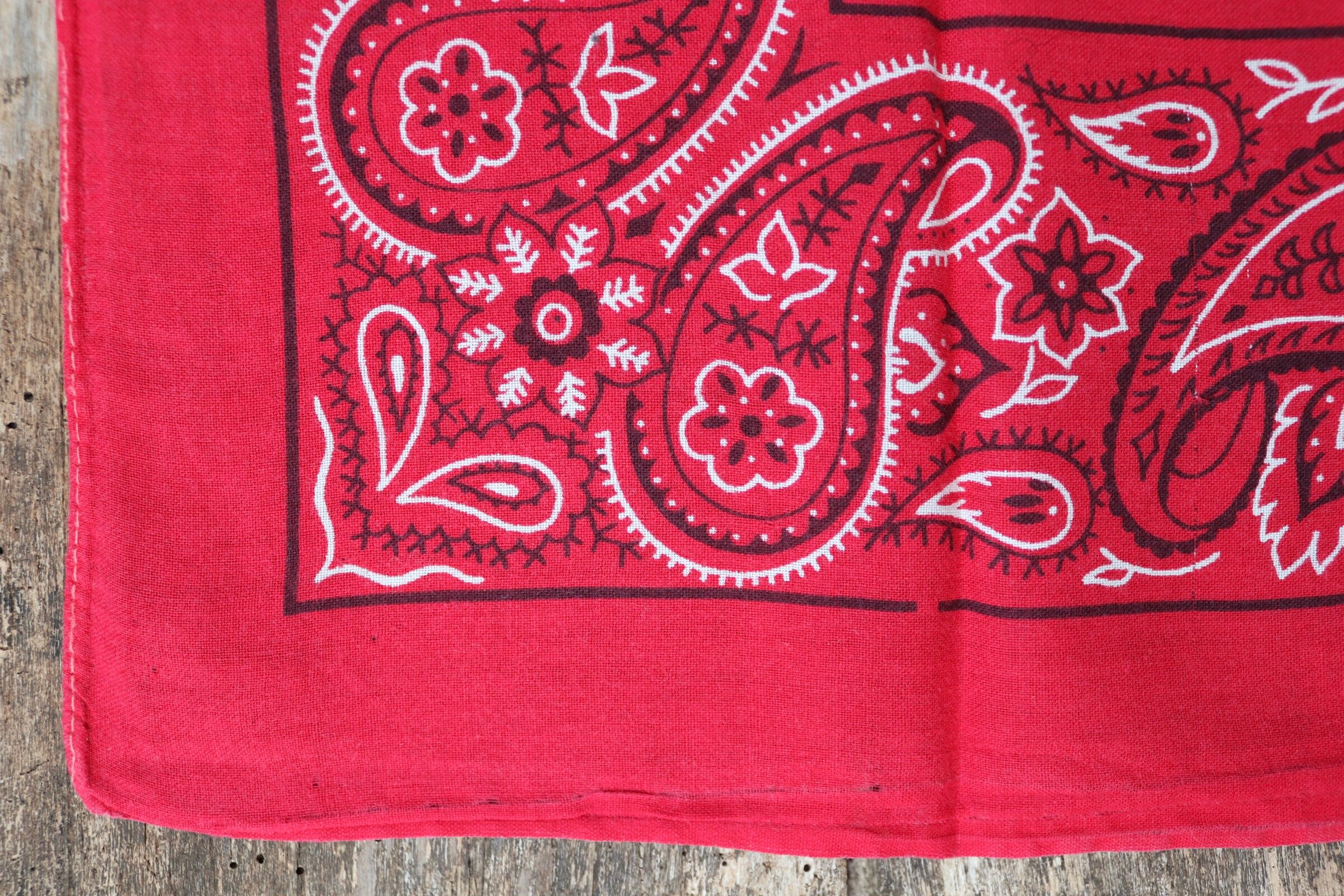 Vintage turkey red cotton bandana western rockabilly pocket square ...