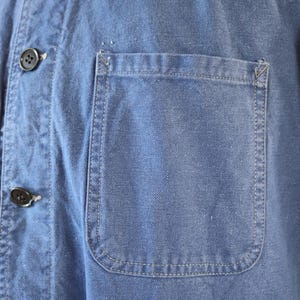Vintage 1970s 70s French SNCF Train Engineer Blue Work Jacket Workwear ...