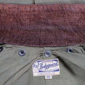 Vintage 1950s 50s Hinson Bodyguard Khaki Green Tin Cloth Cotton Canvas ...