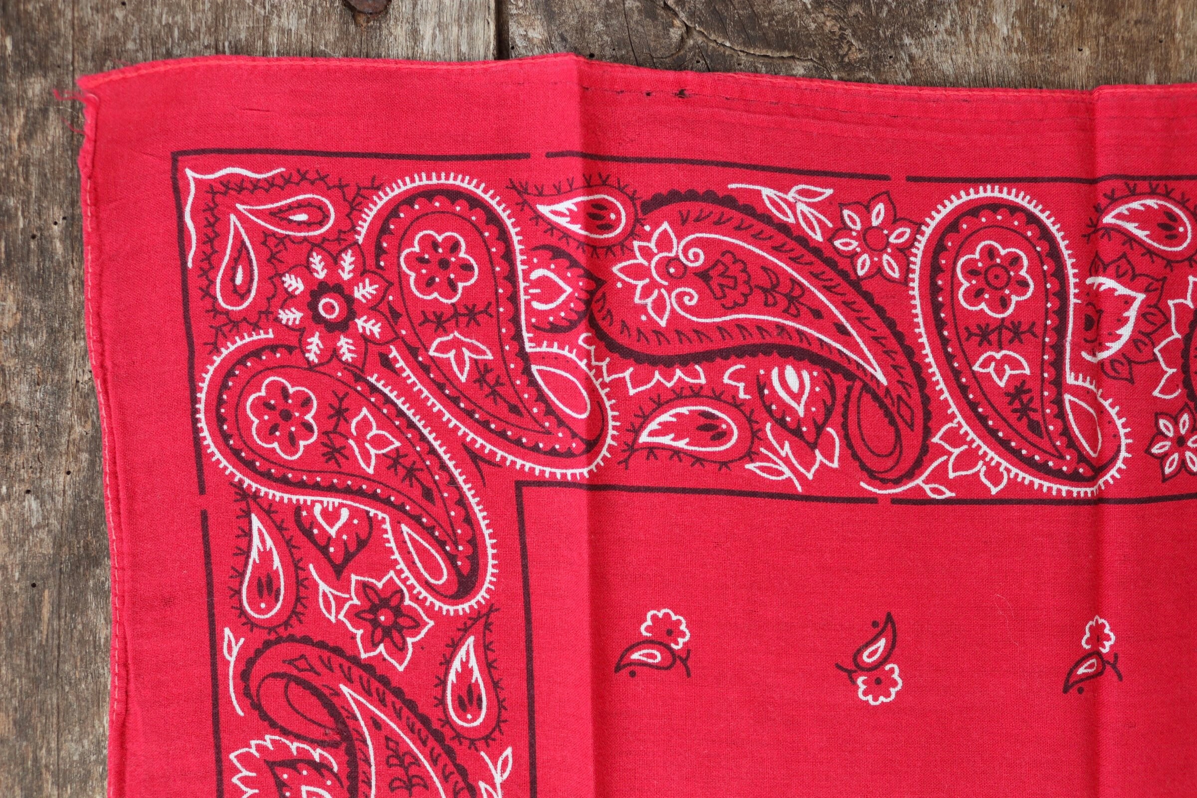 Vintage turkey red cotton bandana western rockabilly pocket square ...